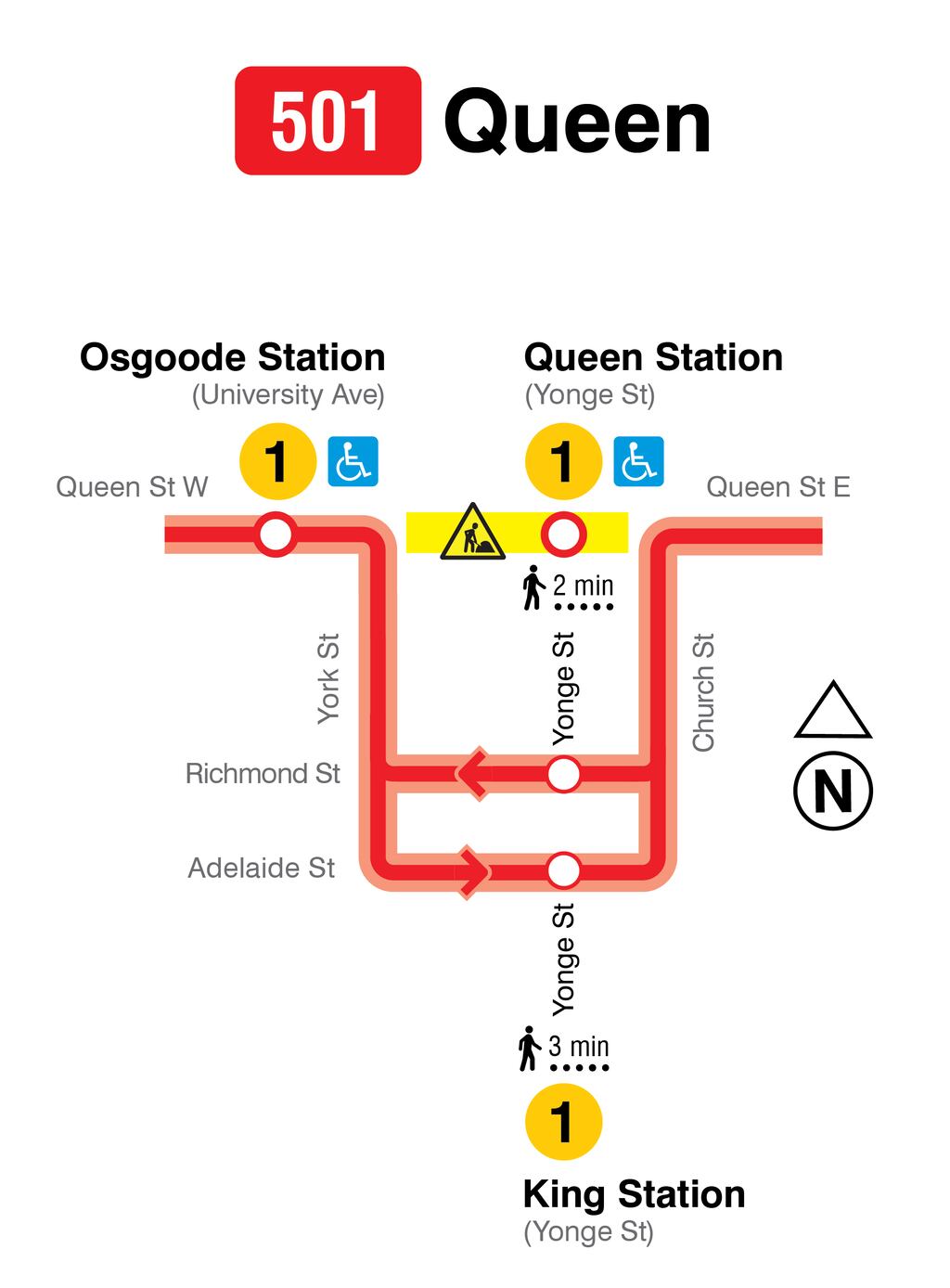 501 Queen streetcar taking a shorter detour