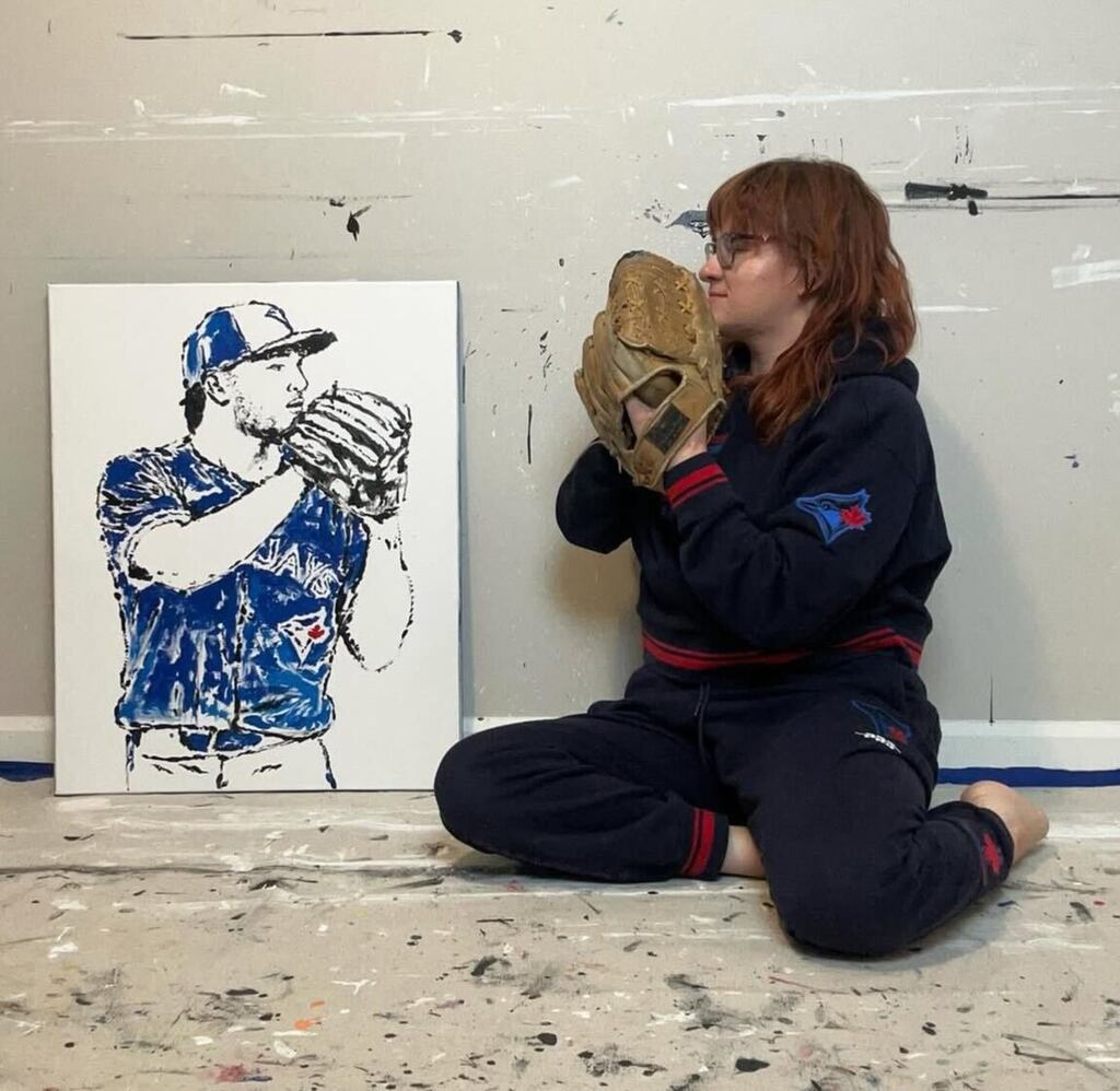 World Series: Artist uses baseball bats and balls to create paintings ...