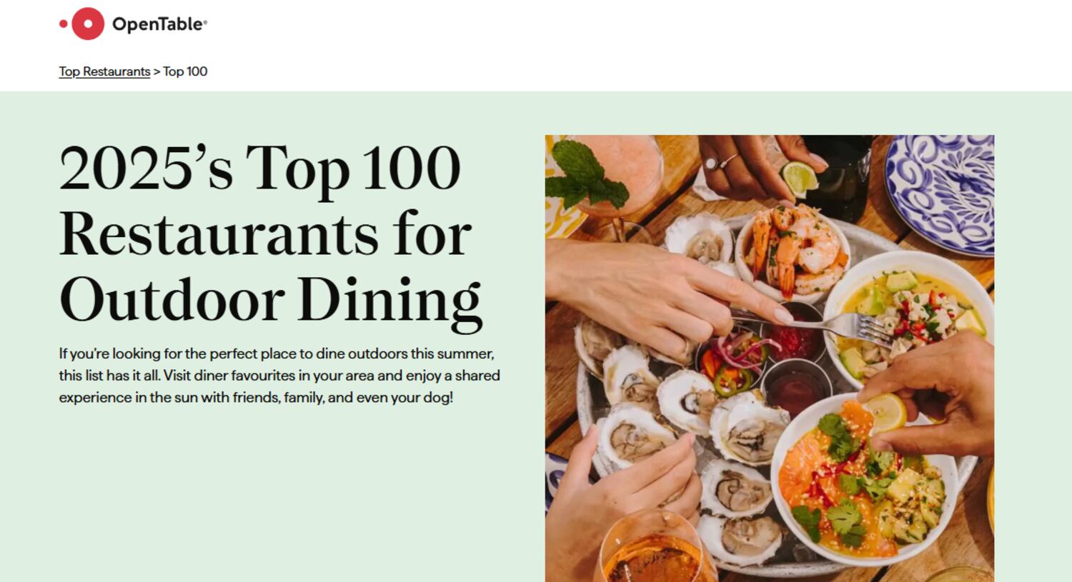 New list reveals top 100 restaurants for outdoor dining – CP24